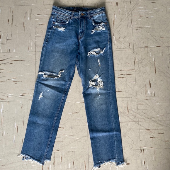 Zara | Jeans | Zara Denim Ripped Jeans | Poshmark